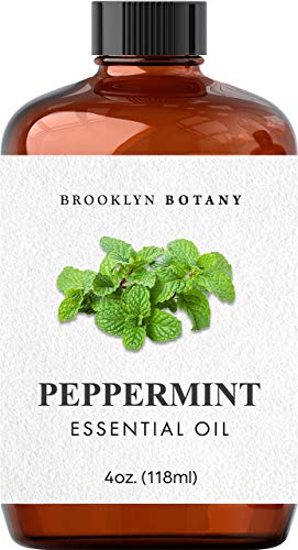 Brooklyn Botany Peppermint Essential Oil - Huge 4 Fl Oz - 100% Pure and Natural - Premium Grade with Dropper - for Aromatherapy and Diffuser