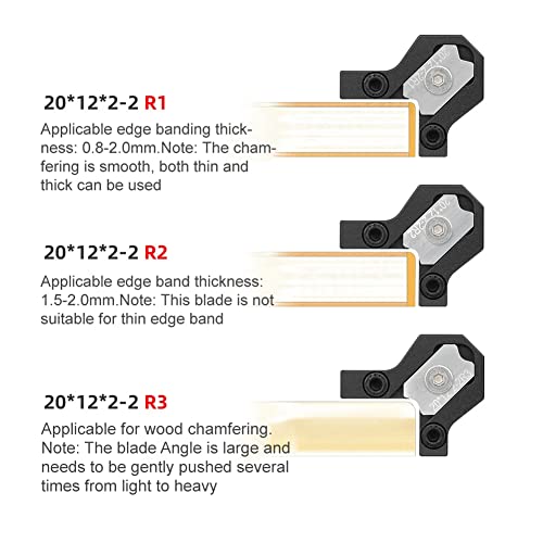 DDWT Chamfer Plane Edge Plane Edge Banding Trimmer Veneer Edge Trimmer Edge Chamfer Burr Scraper for Woodworking (R1+R2+R3)