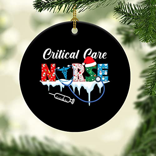 Critical Care Nurse Ornament, Nurse Christmas Stethoscope Ornament, Nurses Scrub Ornament, Nursing Xmas Ornament