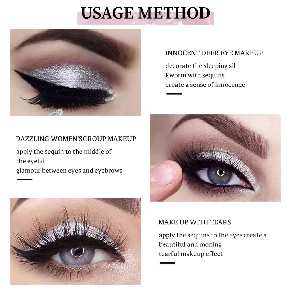 CAKAILA 2Pcs Brown Black Liquid Metallic Glitter Eyeshadow Stick Set, Opaque, Gel-Based Formula, Long Lasting, Quick-Drying, Multi-Dimensional Eye Makeup