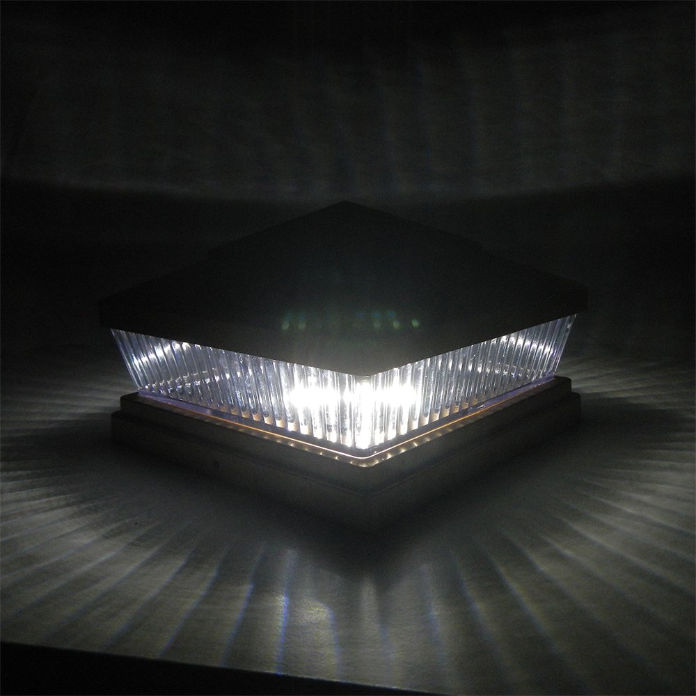 iGlow 8 Pack Vintage Bronze Garden 6 x 6 Solar SMD LED Post Deck Cap Square Fence Light Landscape PVC Vinyl Wood Bronze