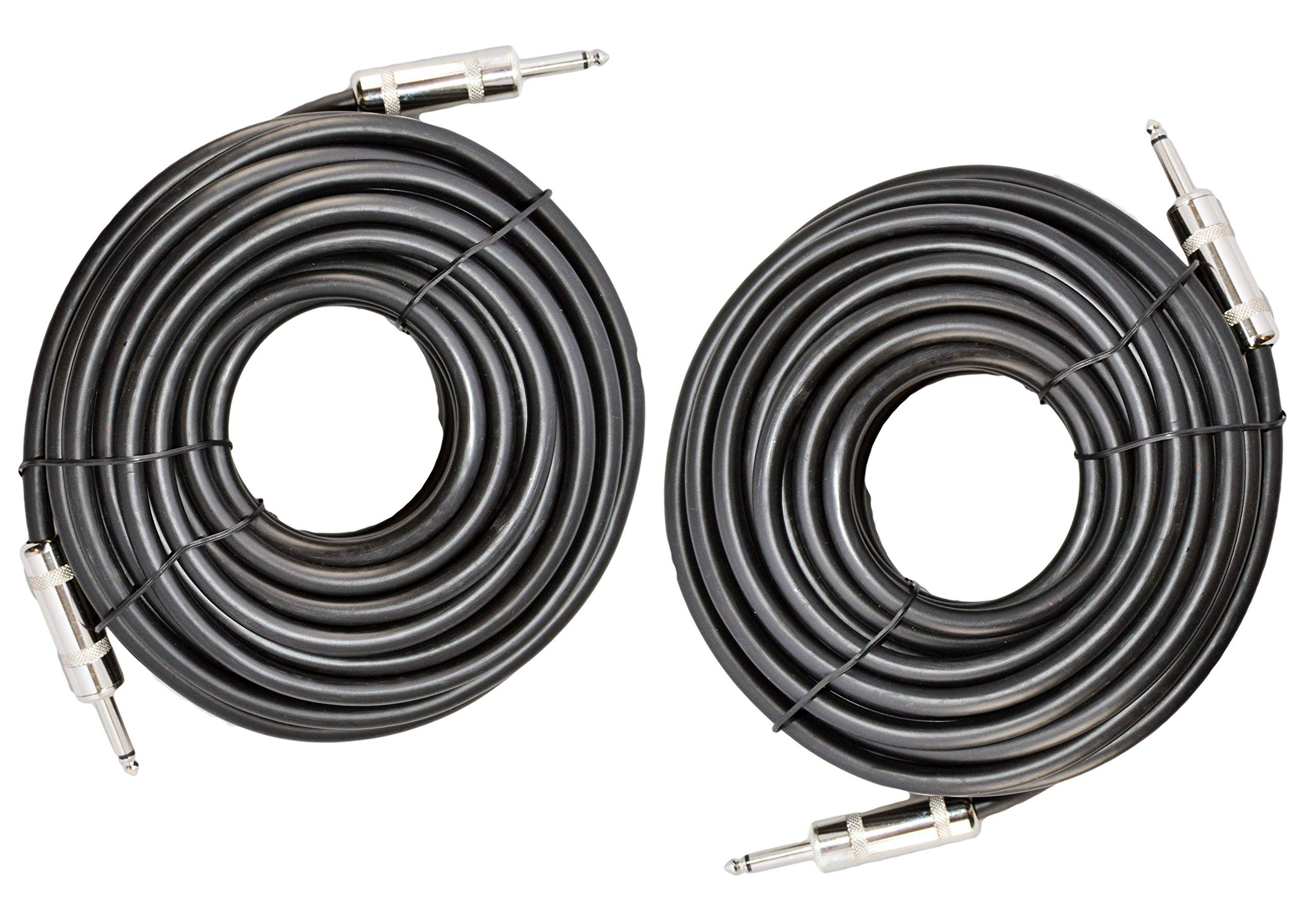 Ignite Pro 2X 1/4" to 1/4" 50 Ft. True 12 Gauge Wire AWG DJ/Pro Audio Speaker Cable, Pair