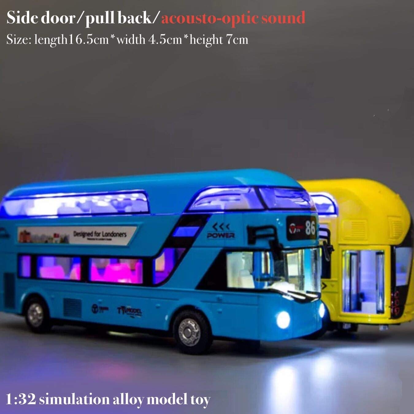 Children's Double Decker Bus Toy London Bus Model, Boy Toy Car Alloy Bus Model (Size : London Bus)