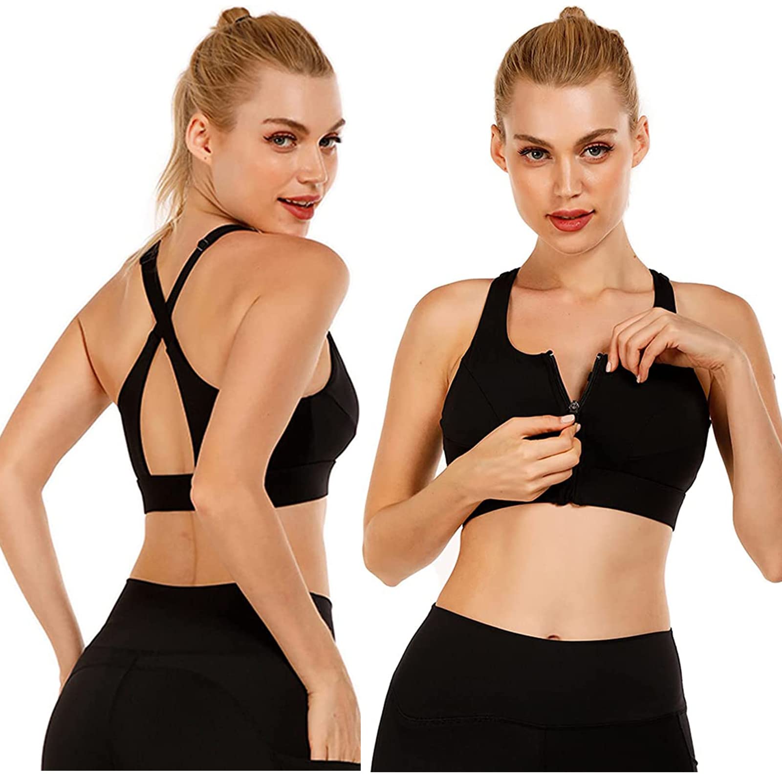 Cordaw Minimizer Bras for Women Seamless Yoga Bra Medium Impact Ultra Soft & Comfortable Underwear with Pads-Black XL