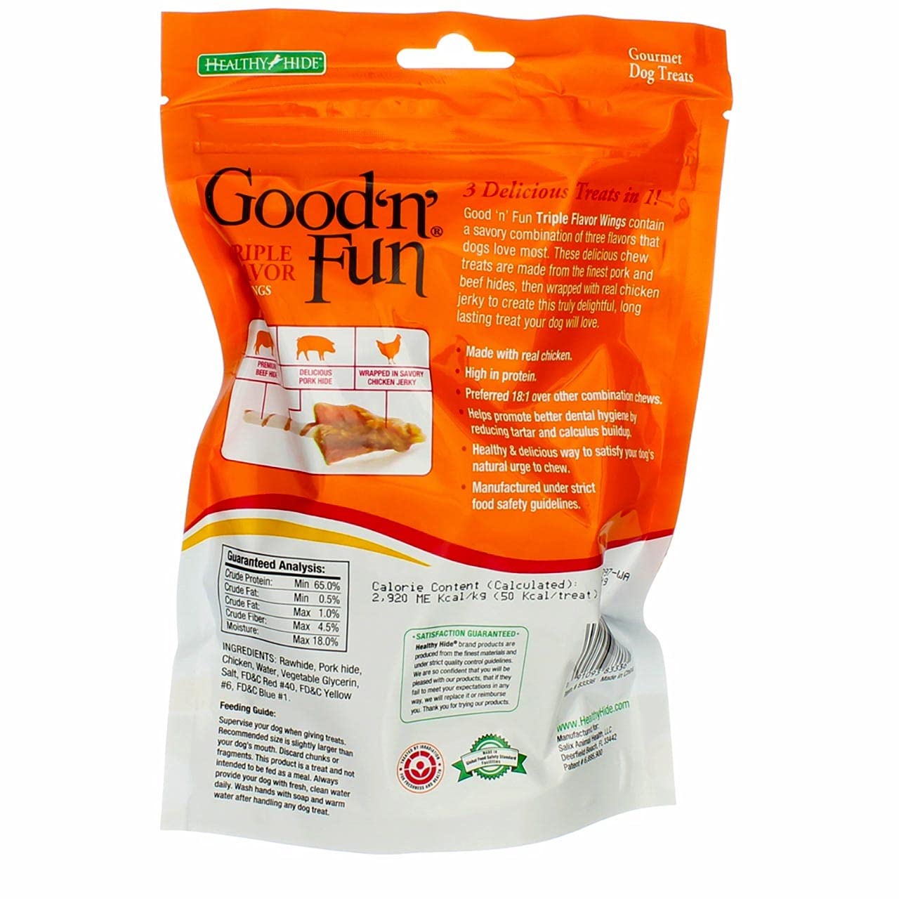 Healthy Hide Good 'n' Fun Triple-Flavor Wings - Beef, Pork & Chicken 4 oz - Pack of 33