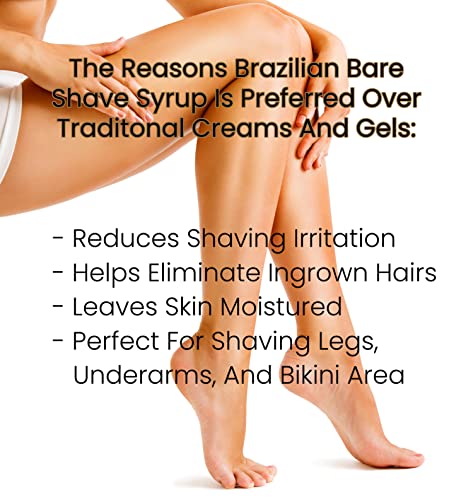 Brazilian Bare Fresh Watermelon Extra Gentle Shave Syrup – Preferred Over Traditional Womens Shave Creams And Womens Shave Gels