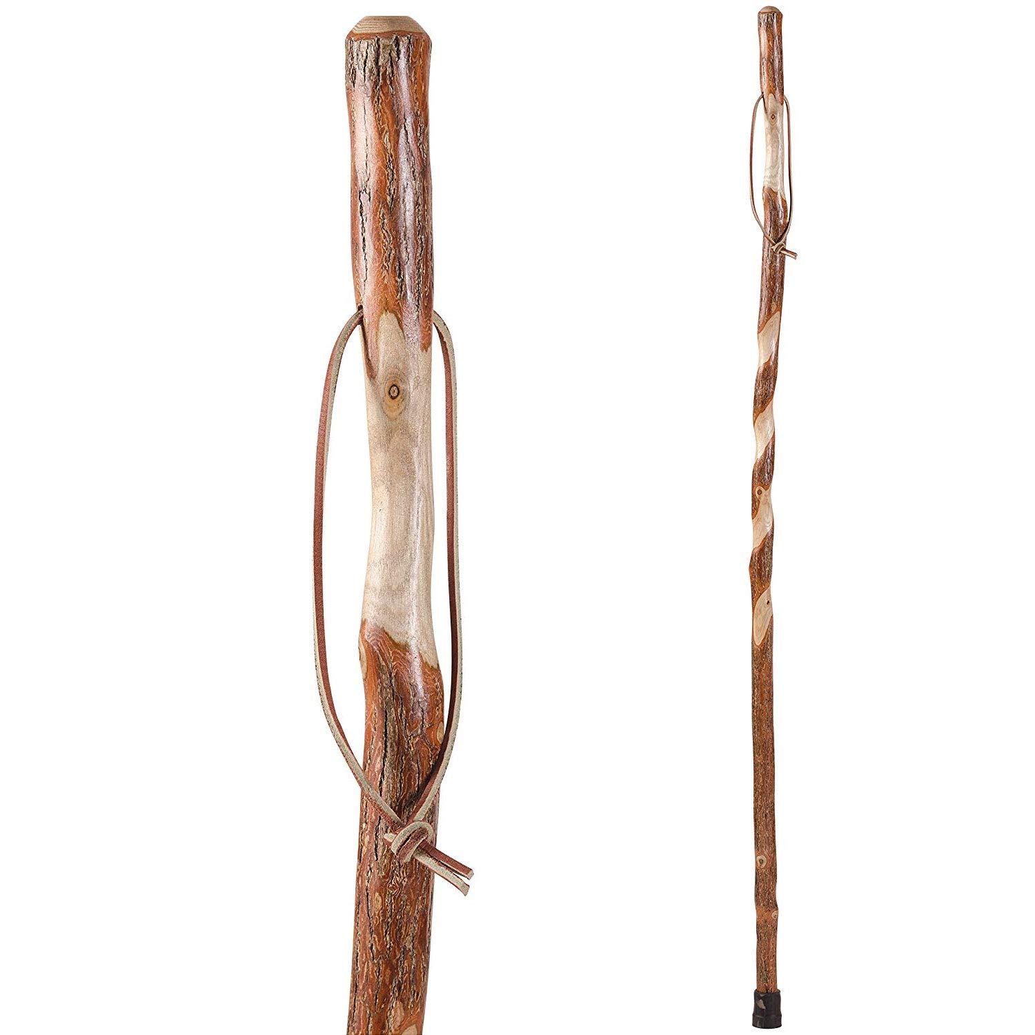 Brazos 41" Twisted Sassafras Handcrafted Wood Walking Stick Trekking Pole Cane,