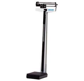 Health O Meter 450KL Mechanical Beam Scale with Height Rod, Capacity 500 lb, Graduation 1/4 lb, 10-1/2" Width x 14" Depth Platform