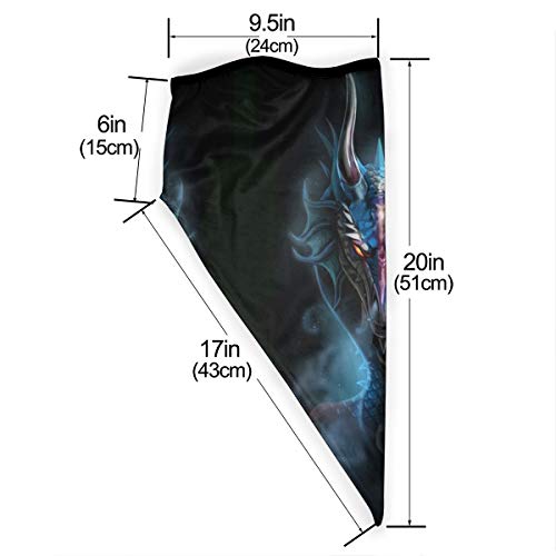 Blue Dragon Neck Gaiter Face Scarf Mask-Dust, Sun Protection Cool Lightweight Windproof, Breathable Fishing Hiking Running Cycling