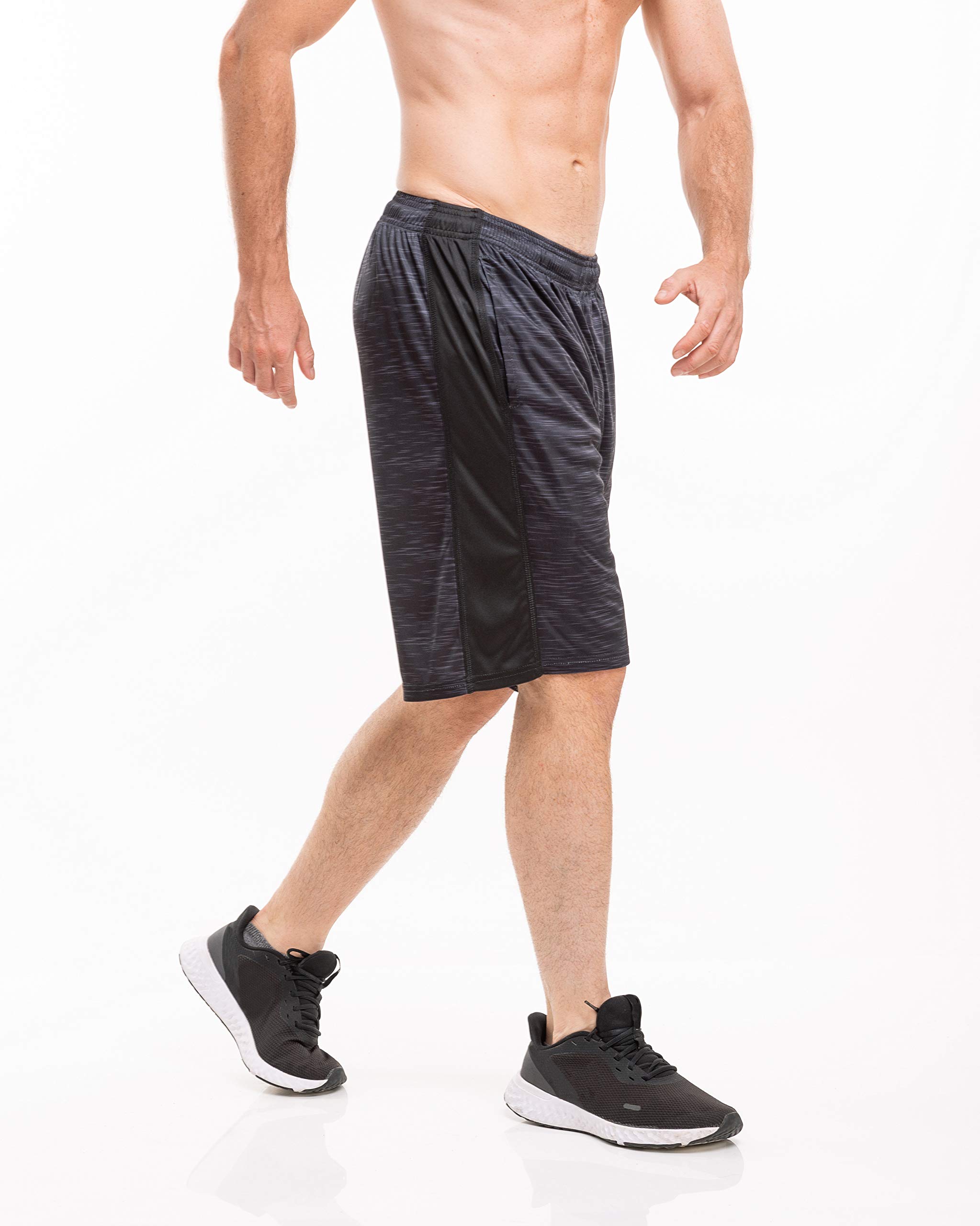 BROOKLYN + JAX Men's Premium Active Athletic Performance Shorts with Pockets - 5 Pack