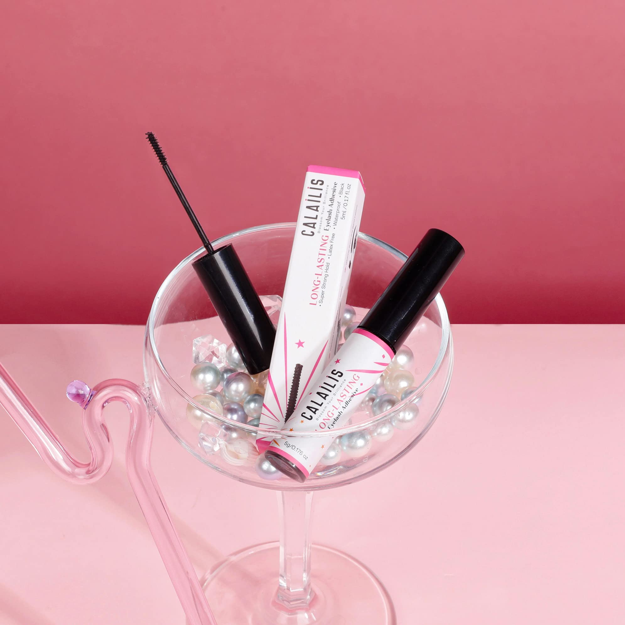 CALAILIS Lash Glue, Cluster Lash Glue for DIY Lash Extensions Super Strong Hold 48 Hours Long Lasting Lash Extension Glue for Lash Cluster Waterproof Non-Irritating Fast Drying Lash Glue
