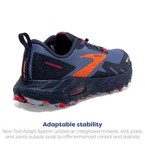 Brooks Women’s Cascadia 17 GTX Waterproof Trail Running Shoe - Navy/Bittersweet/Peacoat - 8 Medium