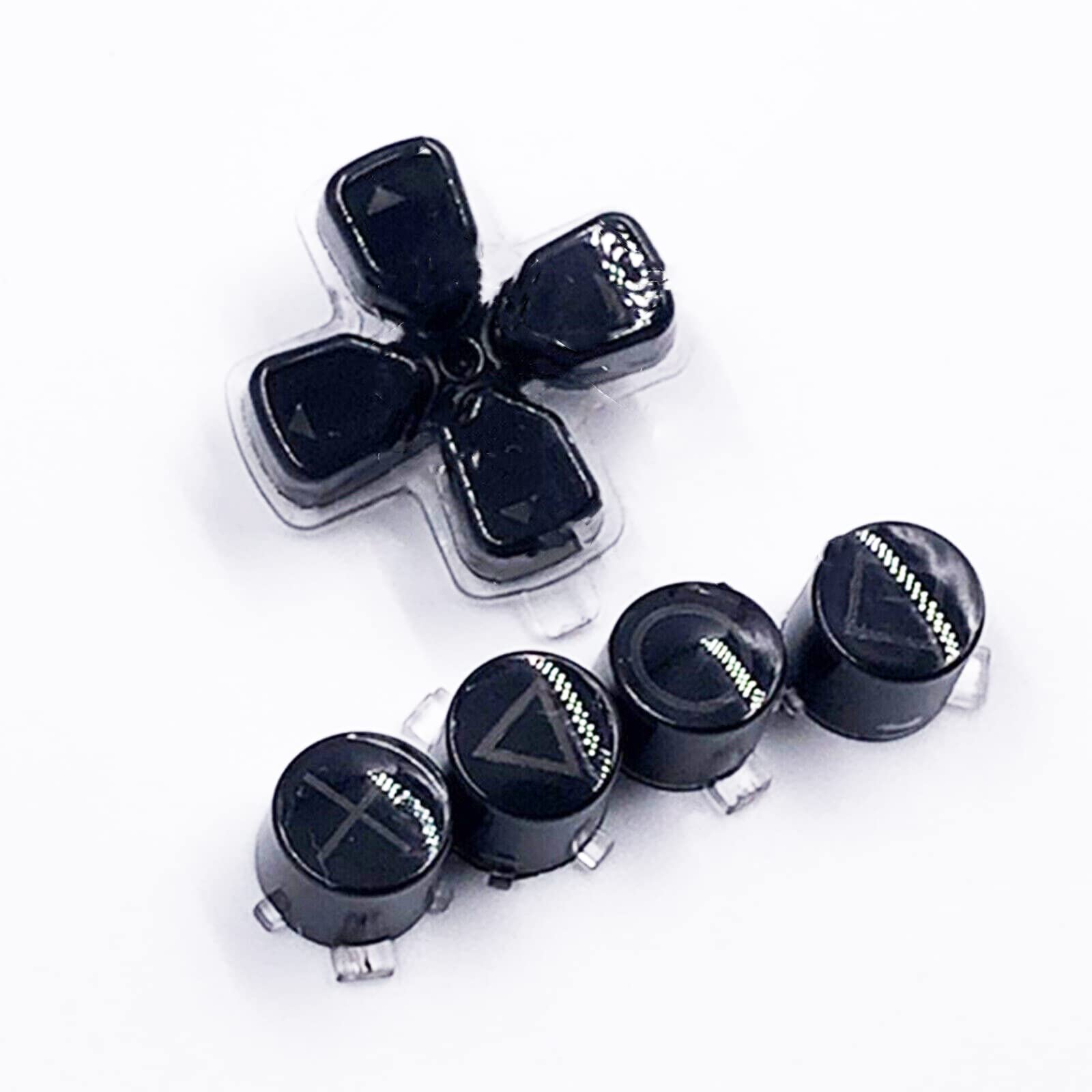 Crystal Key Button D-pad Key ABXY Function Buttons for PS5 Controller Driection Buttons Replacement Black