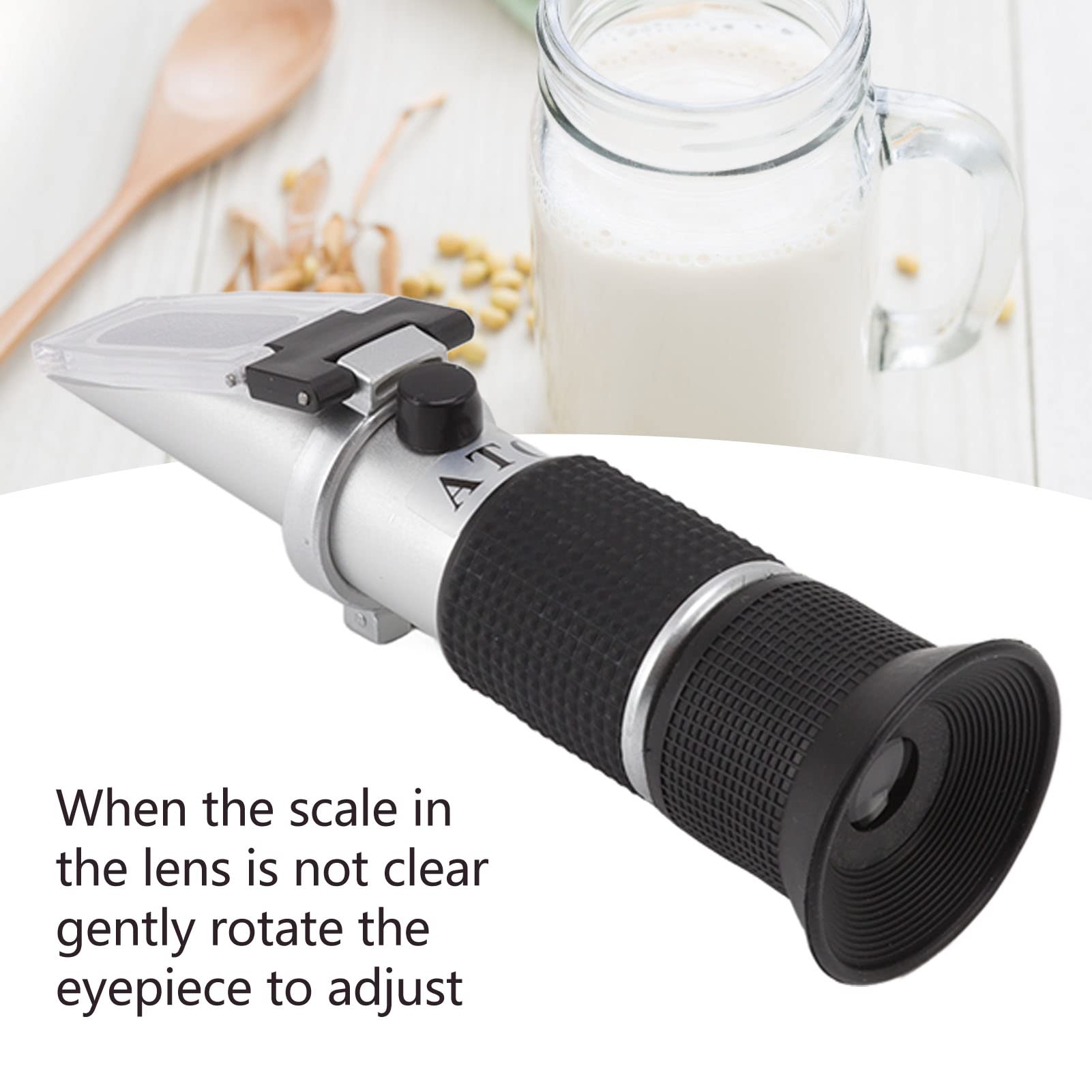 Diydeg Brix Meter Refractometer, Portable Handheld 0 to 80% Brix Scale Range Honey Moisture Tester High Accurate with ATC, Ideal for Honey Maple Syrup Molasses Bee Keeping Supplies
