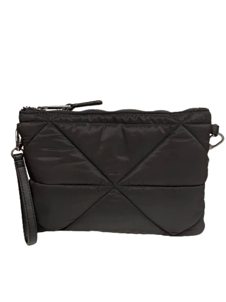 Chinesse Laundry 42 Gold Nylon and Quilted Black Nappa and Khaki Nylon Adjustable Crossbody bag