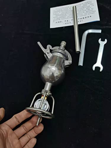 High Pressure Popcorn Maker Machine Mini Stainless Steel Professional Roasting Popcorn Machine Manual Crank Handle Gas Heating Slow Boost with Pressure Gauge for Family Gatherings Study Party Fun