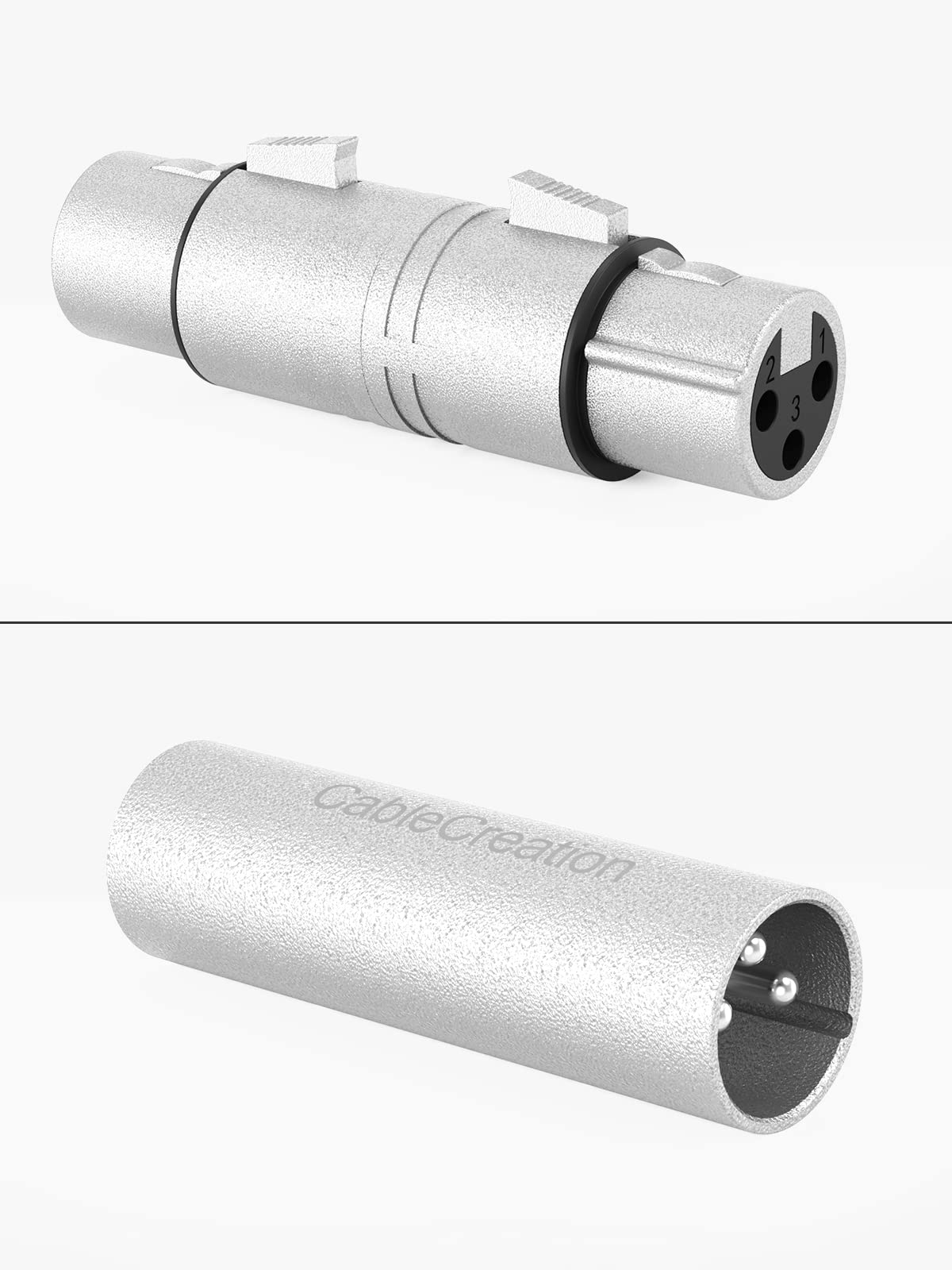 CableCreation [2-Pair XLR Male to Male & XLR Female to Female 3PIN Adapter Connector Compatible with Microphone,Mixer,Silver