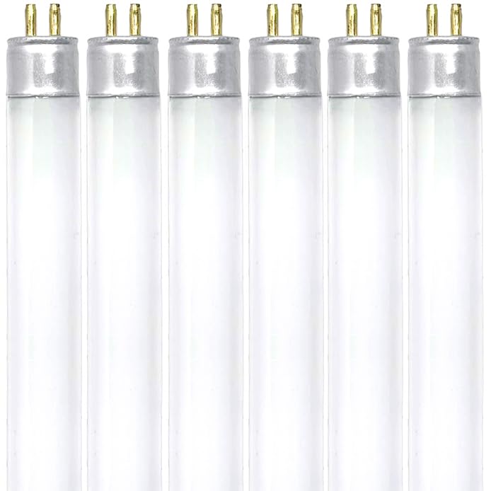 F8 T5/CW Fluorescent Light Bulbs, 12 Inch 8W Under Cabinet Bulbs, Cool White 4100K Tube Bulbs, Pack of 6