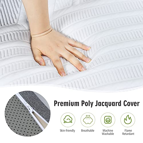 KOMFOTT 8 Inch Mattress Full Size, Cooling-Gel Memory Foam Mattress with Bamboo Charcoal Layer for Pressure Relief, Medium Firm Mattresses with Jacquard Cover, CertiPUR-US Certified Mattress in a Box
