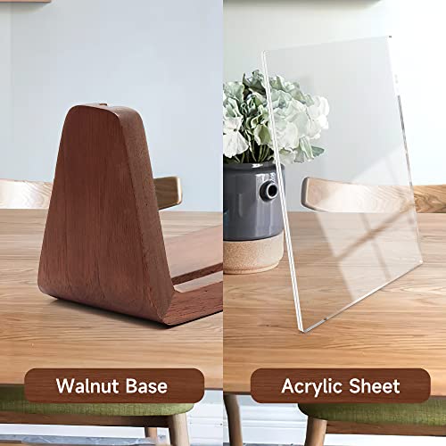 Komimaci 4x6 picture frames, Solid Rustic Wooden Photo Frames with Walnut Wood Base and High Definition Acrylic Glass Covers - 2 Pack for Tabletop or Desktop Display (4x6 inch, Horizontal + Vertical)