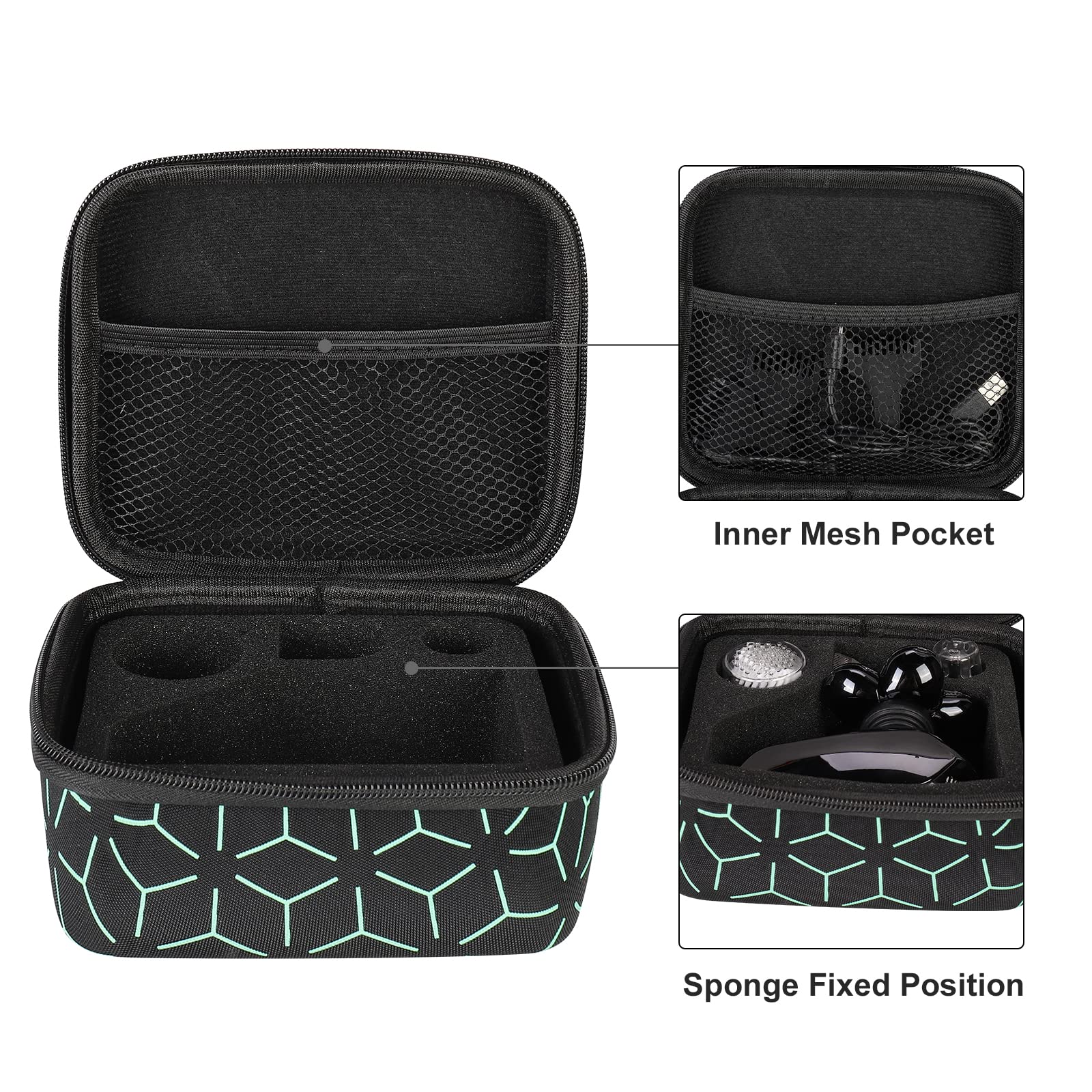Kibiy Hard Travel Case Compatible MS-672 5-in-1 Grooming Electric Head Hair Shaver- Balder Head Shavers, Men's Electric Trimmer Shaver -Black