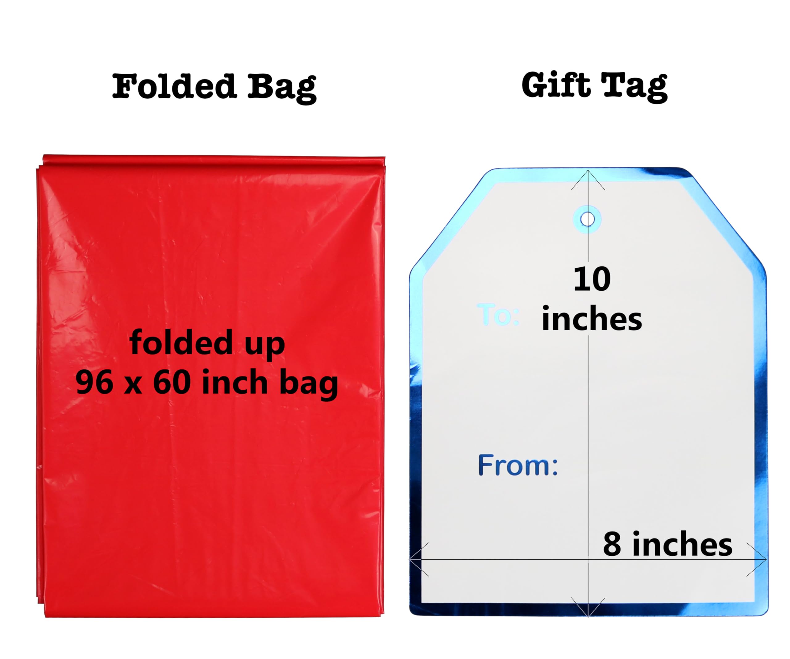 Iconikal Giant, Jumbo Bike Size Gift Bag, Wrap, Red, 96 x 60-Inches