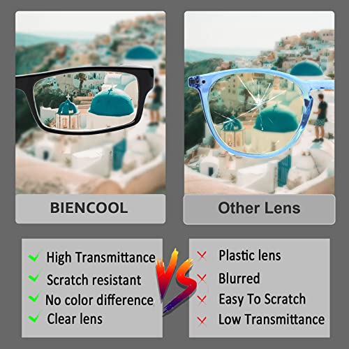 BIENCOOL 6 Pack Reading Glasses Traditional Frames for Men and Women Readers with Spring Loaded Hinges (6 Pack Black, 1.50, multiplier_x)