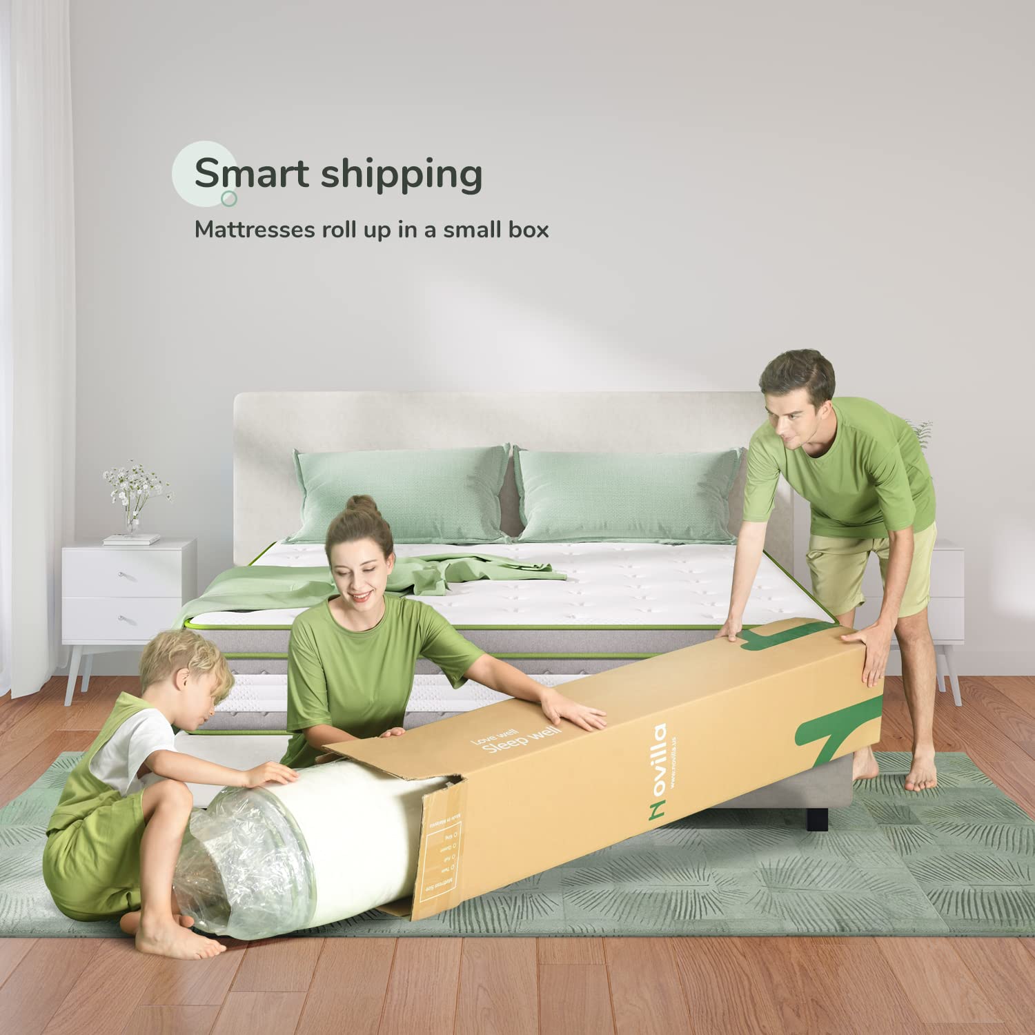 Novilla Full Size Mattress, 12 Inch Hybrid Pillow Top Full Mattress in a Box with Gel Memory Foam & Individually Wrapped Pocket Coils Innerspring for a Cozy & Peaceful Sleep