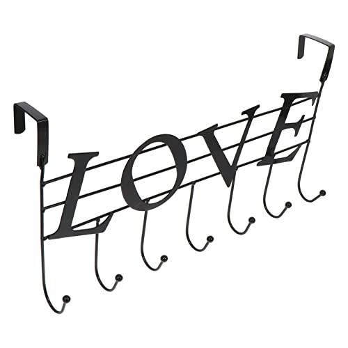Healifty 1pc Storage Over Hook Hats Livingroom Mudroom Door Rails Towel Hanger Jackets Punching- free Decor Iron Hanging Home Metal Shop Clothes Wall Art Gadget Love Duty Hangers The