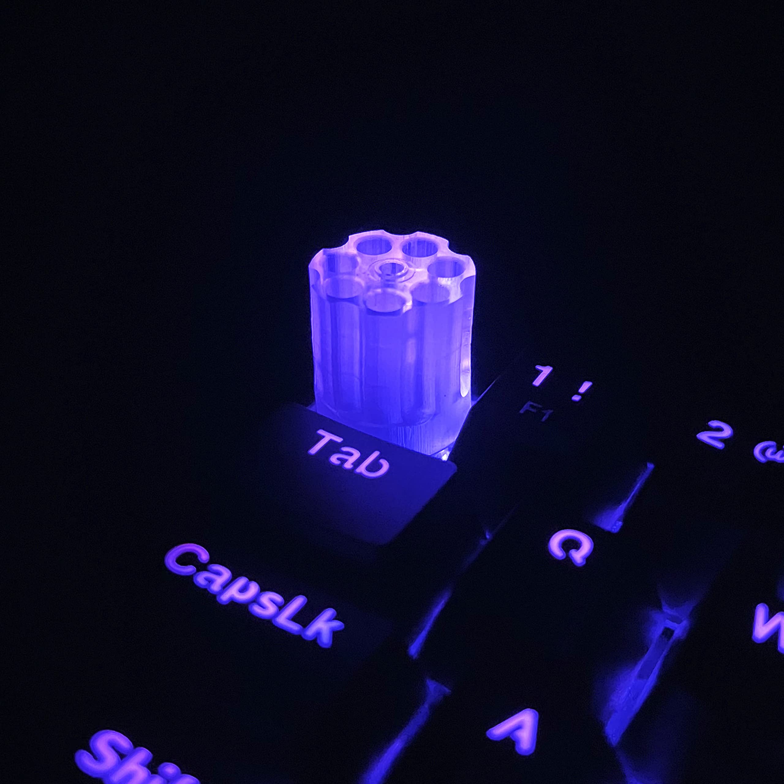 Custom Keycap for Mechanical Gaming Keyboard - Design Revolver Drum - Artisan Cherry MX Made in Resin with Universal Compatibility - Unique Gift Idea (Transparent)