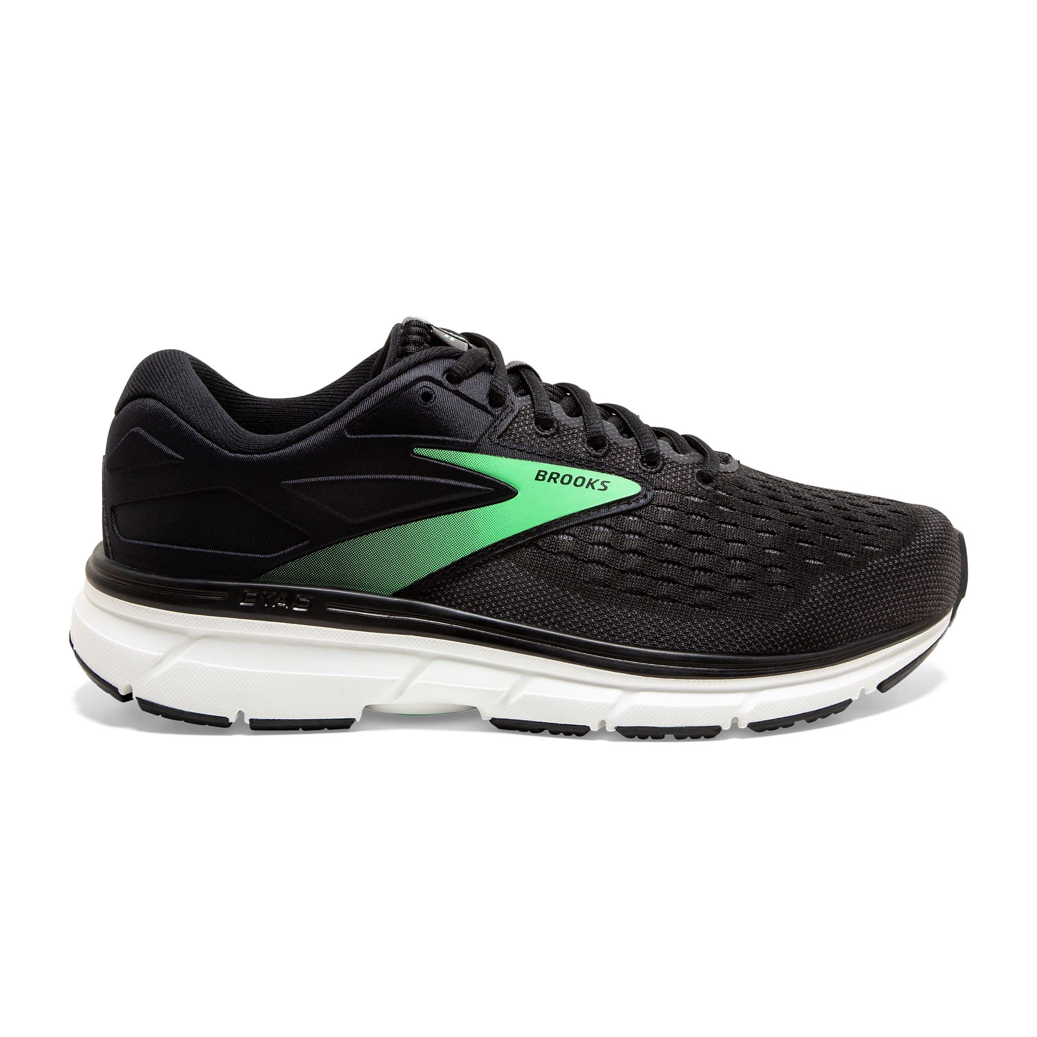 Brooks Women's Dyad 11 Running Shoe - Black/Ebony/Green - 6.5 Wide