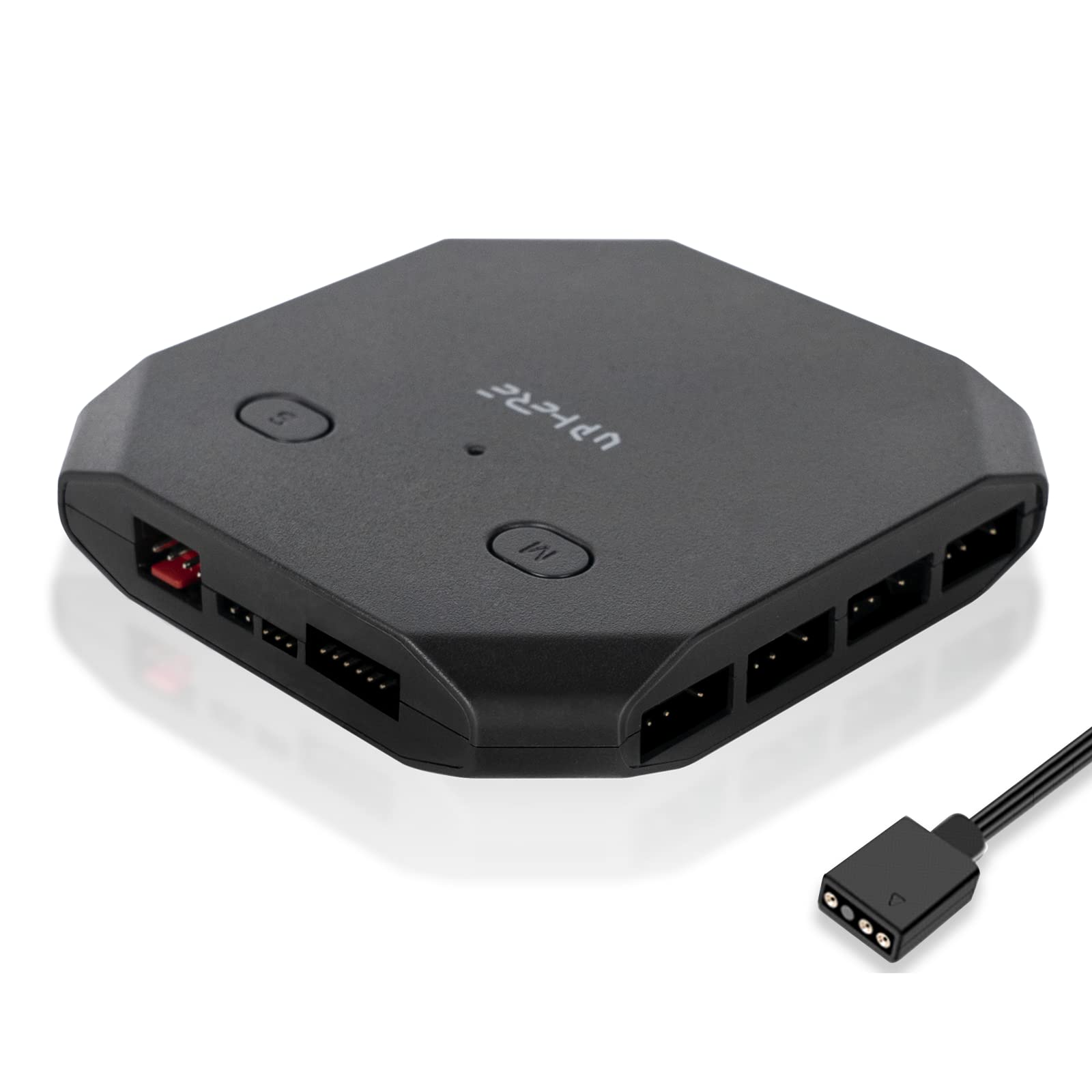 novonest Fan Hub,PWM 4PIN&5V 3PIN Addressable RGB Fan Controller,Powering Up to 14 Fans,with SATA Interface Power Supply,Reset Button line,FH14-5V