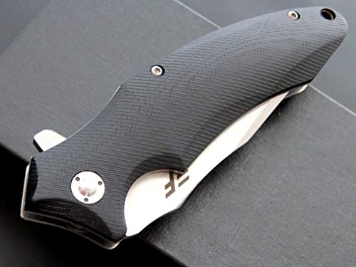 Eafengrow EF339 Folding Knife D2 Blade and G10 Handle with Clip Folding Camping Knives Outdoor Pocket Knives (black)