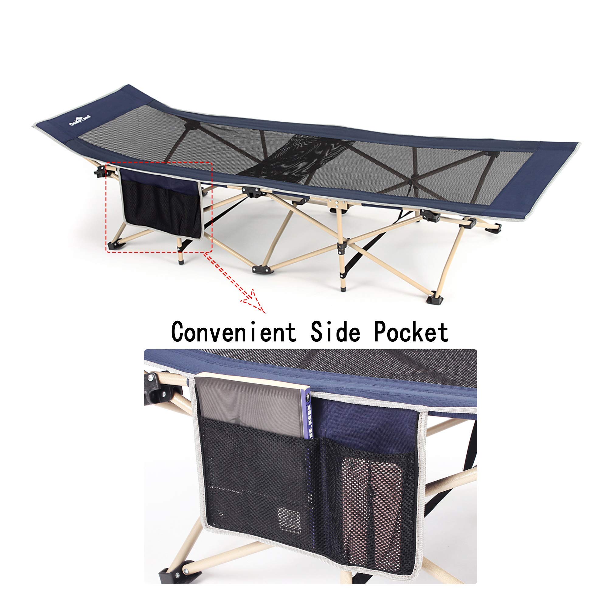 CampLand Folding Portable Camping Cot Sleeping Bed for Adults Kids Easy Set Up Cot Bed Office Bed for Travelling,Camping,Office Nap, Beach Vocation and Home Lounging,Support 661.38lbs