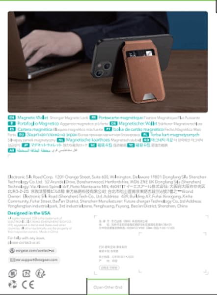 ESR Magnetic Wallet (HaloLock), Compatible with MagSafe Wallet, iPhone Wallet with Adjustable Stand, for iPhone 15/14/13/12 Series, Not for iPhone 13/12 mini, 3 Card Holder, Vegan Leather, Brown