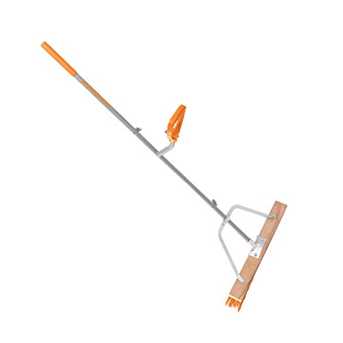 Ergie Systems ERG-PSHB24 Steel Shaft Impact Resistant Indoor/Outdoor Push Broom, 56-Inch Shaft, 24-Inch Broom, w/Patented Ergonomic Second Handle