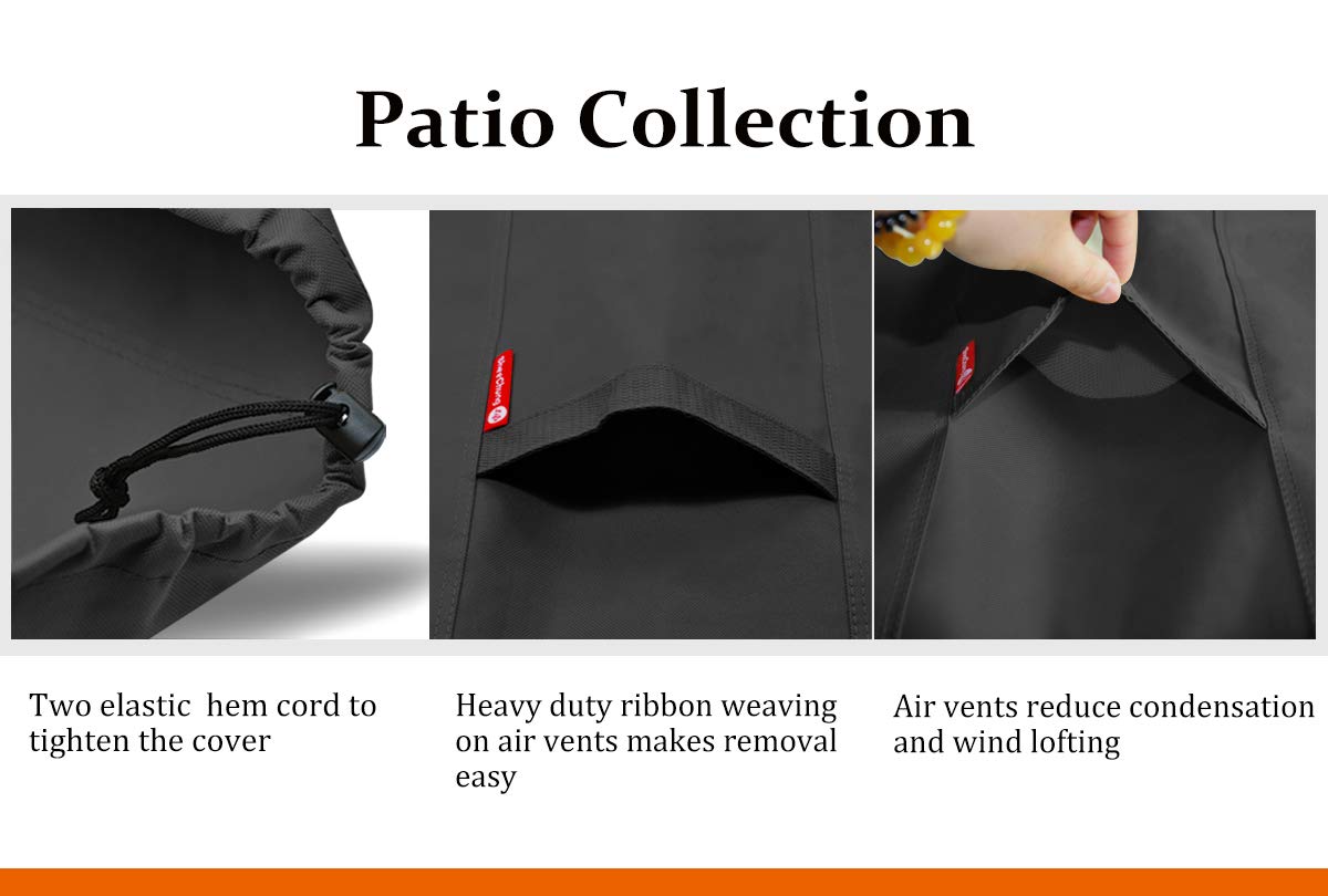 Fire Pit Cover - Waterproof 600D Heavy Duty Round Patio Fire Bowl Cover Black (Round - 50”D x 24”H)-Fits 45",46",48 inch,50 inch FirePit/Bowl Cover