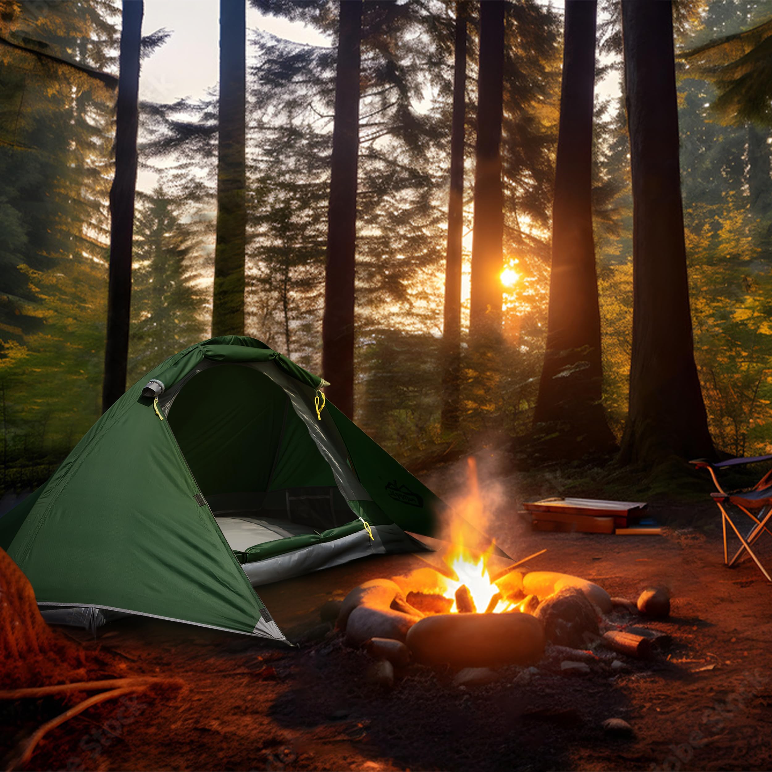 camppal 1 Person Tent for Camping Hiking Mountain Hunting Backpacking Tents 4 Season Resistance to Windproof Rainproof and Waterproof