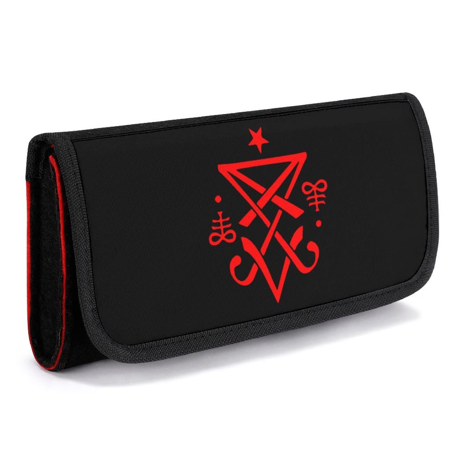 Christian Lucifer Satanic Carrying Bag Compatible with Switch Protective Case Slim Felt Pouch with 5 Game Cartridges Holders