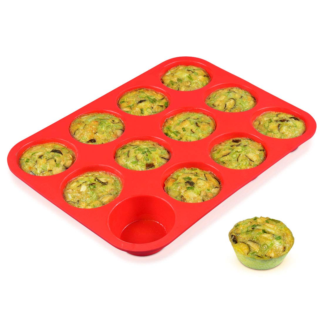 CAKETIME 12 Cups Muffin Pan, 7 Cups Muffin Pan for Air Fryer with Handles