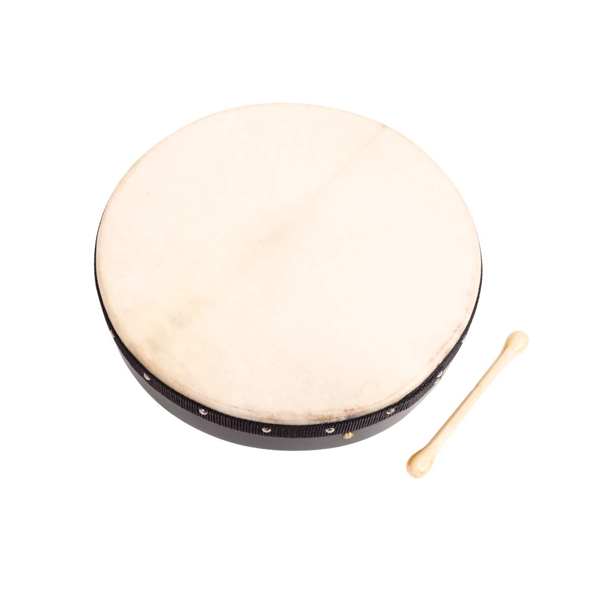 Professional 16” Diameter ‘Donard’ Bodhran in Plain Design with Tipper Beater Included - 3.5” Deep with Dark Green Finish