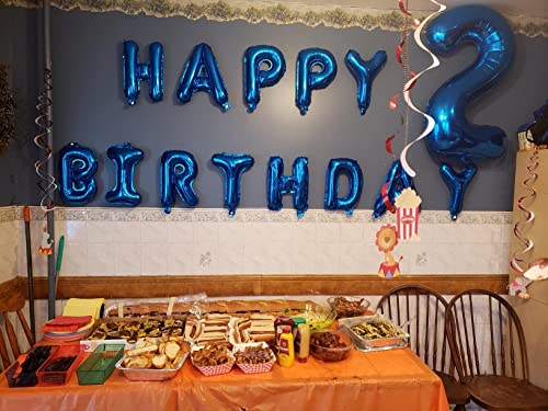 Blue 3 Balloons,40 Inch Birthday Foil Balloon Party Decorations Supplies Helium Mylar Digital Balloons (Blue Number 3)