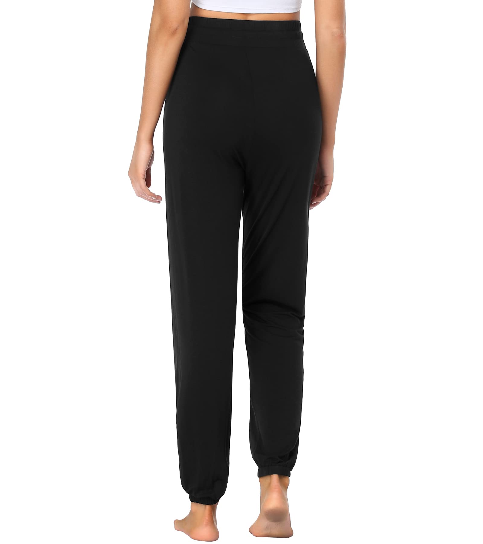 CULAYII Womens Yoga Sweatpants with Pockets High Waist Workout Joggers Pants Casual Drawstring Comfy Lounge Pants with Pockets Black S