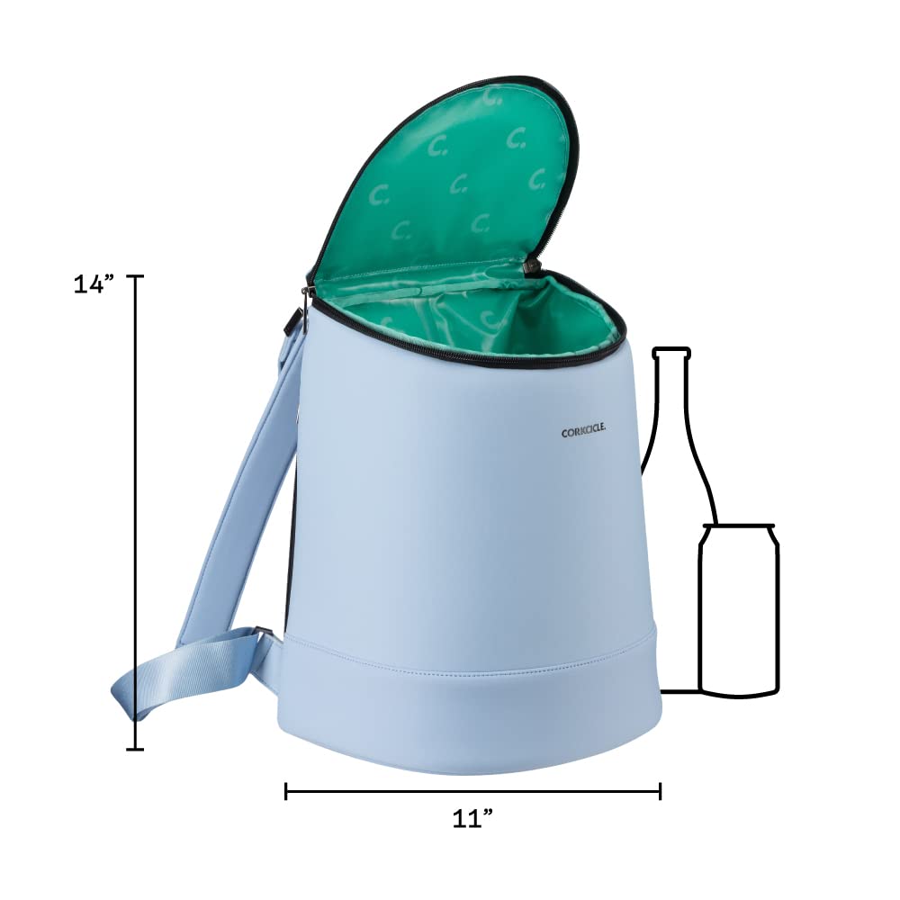 Corkcicle EOLA Soft Cooler Backpack, Periwinkle, Waterproof and Leak Proof Insulated Bag, Perfect for Wine, Beer, and Ice Packs, Camping Cooler, Hiking Cooler, Beach Cooler