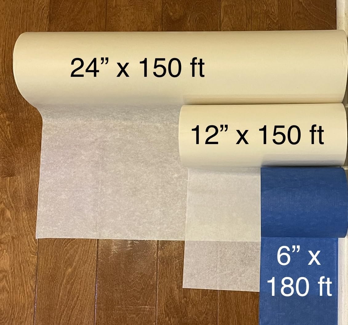 Bridge Cutters Wide Masking Tape Painting 3D Printer Bed Adhesion 6" inch Blue 180 ft 60 Yards Long Painters Removable Paint Protection Non-Slip Over Spray drip Catch Guard Film mask roll