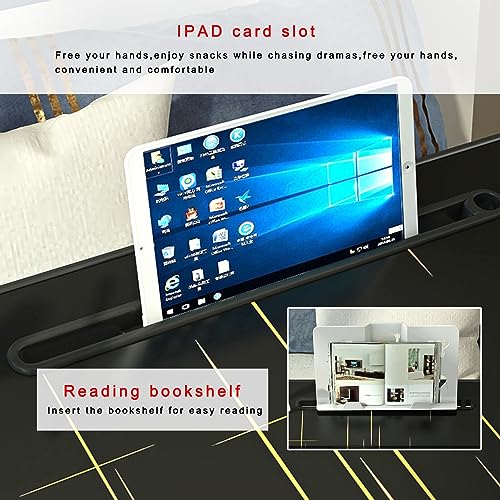 GEIRONV Movable Computer Desk, with Drawers Bookshelf Multifunctional Lifting Table Learning Office Entertainment Adjustable Sofa Table