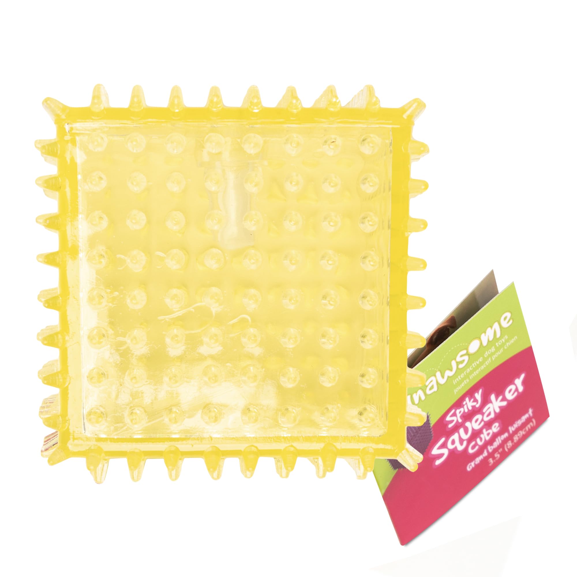 Gnawsome Dog Toys - 3.5" Squeaker Cube - Medium - Dental & Gum Wellness - Stimulating Fun - Hidden Squeaker - Durable for Heavy Chewers - 100% BPA-Free - Assorted Colors