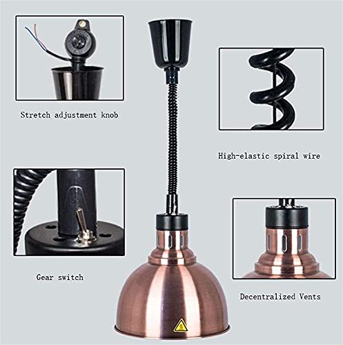 Heat Lamp Food Warmer Professional Heat Pendant Light, Used to Keep Food Warm Retractable Food Heating Lamp 3-Pack 220V 250W