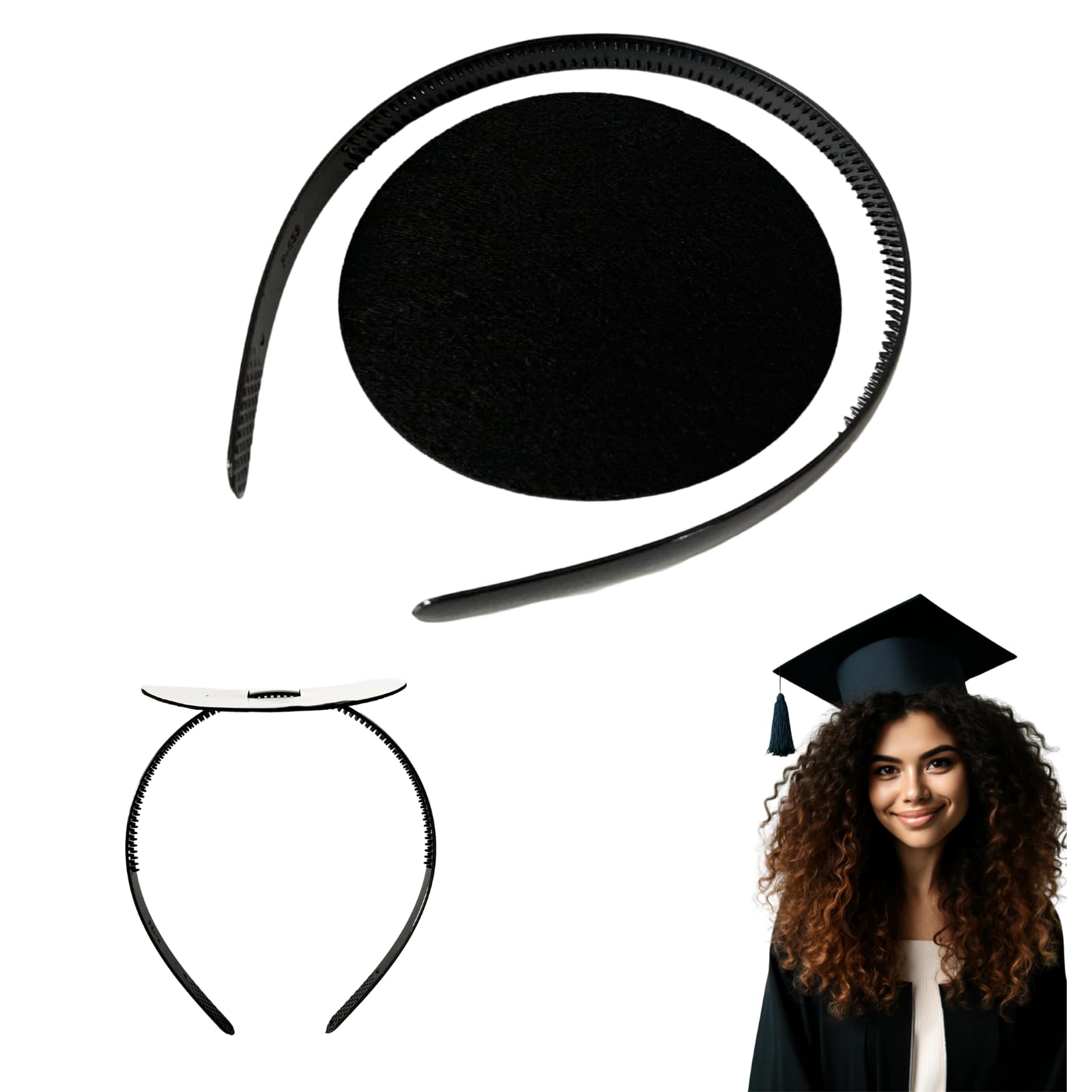 CIFOVALE Graduation Cap Headband Insert, Secures Graduation Cap, Preserves Hairstyle for Graduating Students