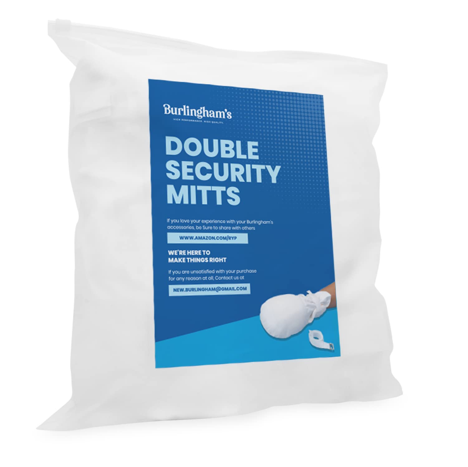 BURLINGHAM'S Breathable Medical Finger Control Mitts - One Size Fits All Hand Restraint Gloves for Elderly & Medical Procedures -Made With mesh and Padding for Comfort & Protection - 2 Gloves